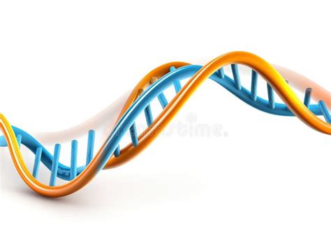 Dna Helix In Vibrant Blue Gold Tones 3d Effect Symbolizing Genetic