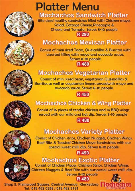 Mochachos Klerksdorp Our Platter Menu Facebook