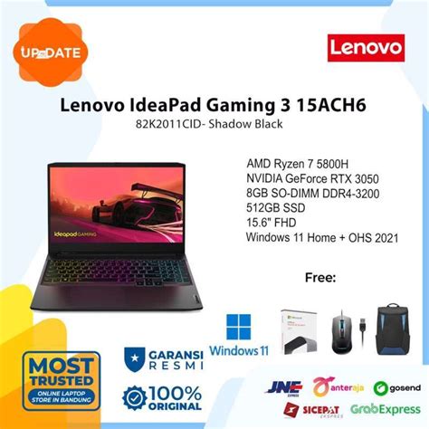 Jual Lenovo Ideapad Gaming Ach K Cid Ryzen H Gb Gb W Di Seller Up To Date