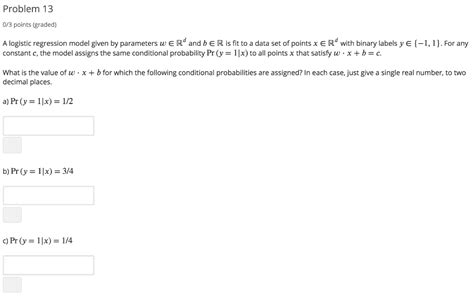 Solved Problem 13 03 Points Graded A Logistic Regression