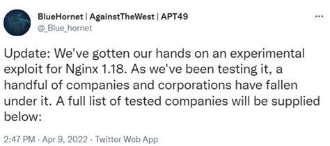 Nginx Developers Confirmed Hackers Information About A Critical