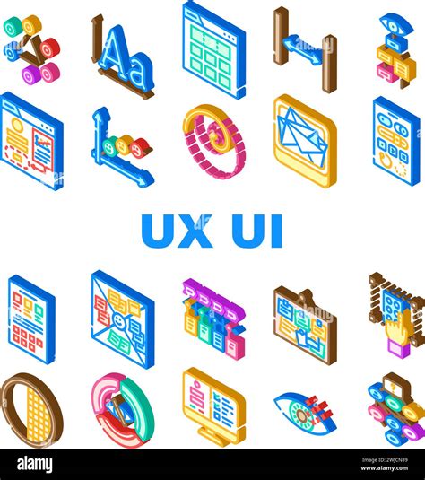 ux ui design app website icons set vector stock vector image and art alamy