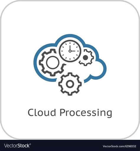 Cloud Processing Icon Flat Design Royalty Free Vector Image