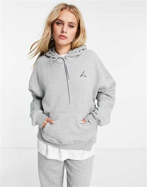 Jordan Brooklyn Fleece Hoodie In Dark Grey Heather Asos