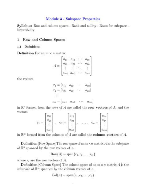 Module 3 Module 4 Complete Notes Pdf Linear Subspace Matrix Mathematics