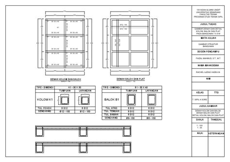 Denah Kolom Dan Balok Bangunan 7x9m Pdf