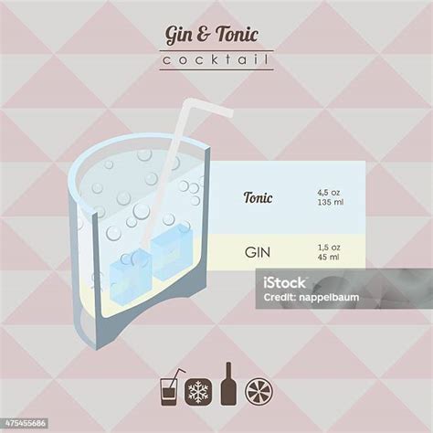 진 및 토닉 칵테일 평편 주말뿐이라도 제품의 등각투영 일러스트를 Ic 0명에 대한 스톡 벡터 아트 및 기타 이미지 0명 2015년 Gin Tonic Istock