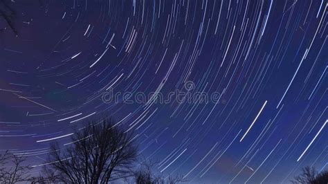 star trails in the night sky stock illustration illustration of lapse