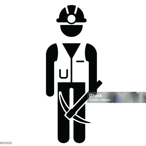노동자 광부 헬멧과 곡괭이 아이콘 사람과 직업 픽토그램 플랫 디자인 벡터 강사에 대한 스톡 벡터 아트 및 기타 이미지 강사 개인 장식품 건강한 생활방식 Istock
