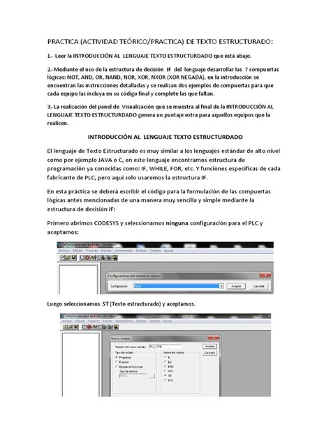 Pactica Texto Estructurado Pdf Pdf Puerta Lógica Lenguaje De