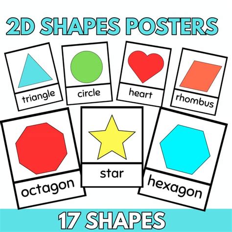 2d Shape Posters For Classroom Rainbow Classroom Decor Display