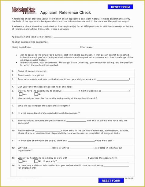 Background Check Form Template Free Of Reference Check Forms For