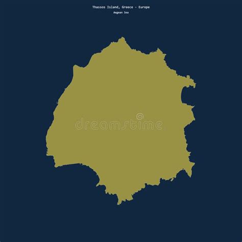 Shape Of Thassos Island Greece Yellow Stock Illustration