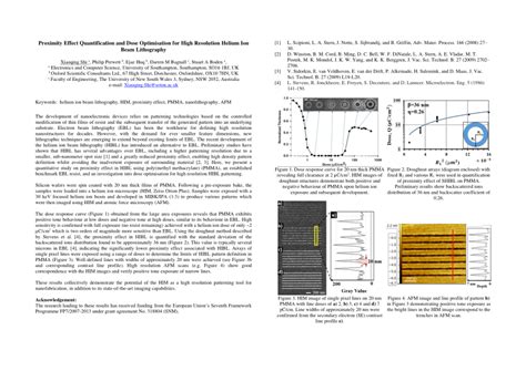 Pdf Proximity Effect Quantification And Dose Optimisation For High