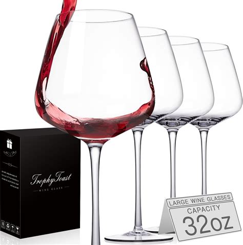 Bella Vino Extra Large Crystal Wine Glasses With Stem