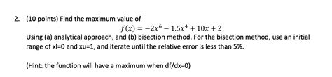 Solved Points Find The Maximum Value Of Chegg Com