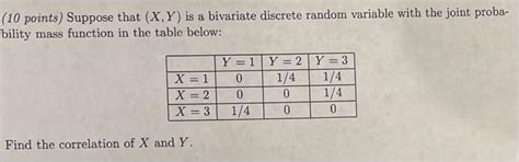 solved 10 points suppose that x y is a bivariate