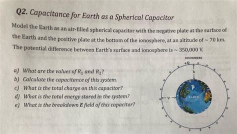 Solved Q2 Capacitance For Earth As A Spherical Capacitor