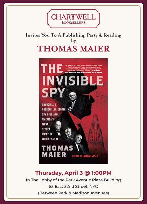 Celebrate The Invisible Spy Chartwell Booksellers