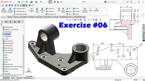 Solidworks Tutorial Exercise 06 Basic Features In Solidworks Youtube