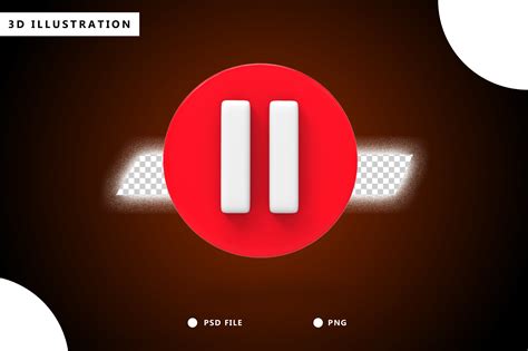 Pause Button 3d Illustration Graphic By Aradevi · Creative Fabrica