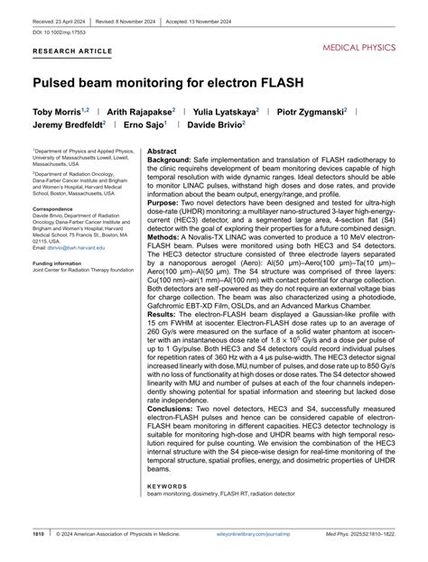 pulsed beam monitoring for electron flash request pdf