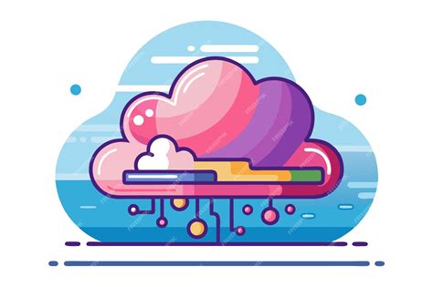 Colorful Cloud With Circuitry And Progress Bar Premium Ai Generated