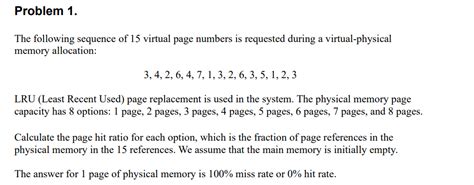 Solved Problem 1 The Following Sequence Of 15 Virtual Page Chegg Com
