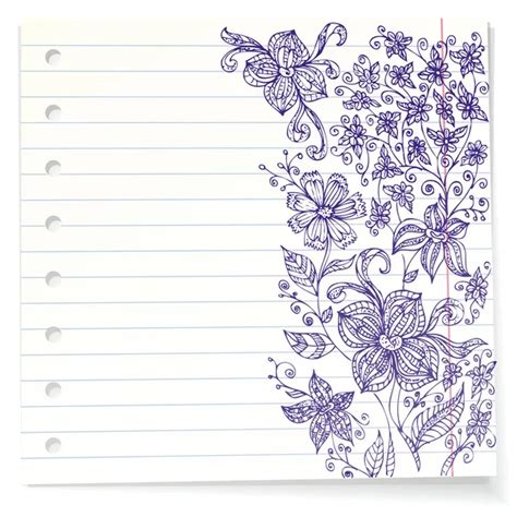 Notebook Paper Doodles Stock Vector Kchungtw