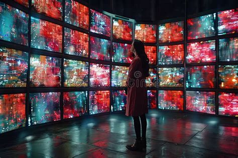 An Array Of Futuristic Screens Displaying Holographic Data