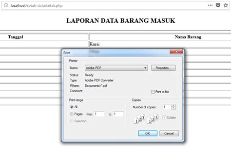Cara Membuat Cetak Print Data Dari Database Dengan PHP Tutorial