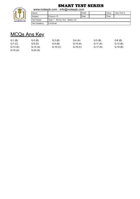12th Physics Solved MCQ S Full Book WinAspire
