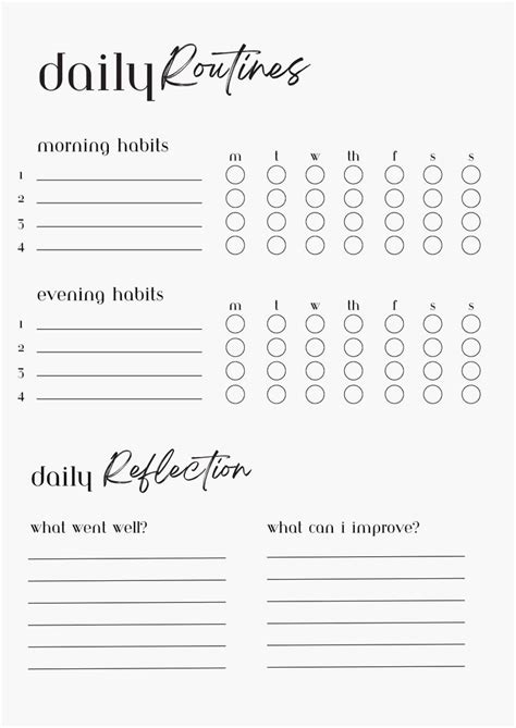 Daily Routine Planner Digital Download Notes Weekly Tracker Etsy
