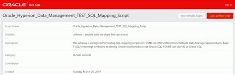 Test Oracle Cloud Onprem Data Management Pbcs Fccs Fdmee Sql Mapping Scripts And Get Instant
