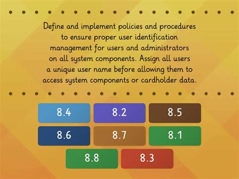 PCI DSS Requirement Simple Find The Match