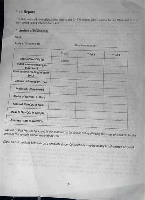 Solved B Analysis Of Aspirin Table 1 Titration Data
