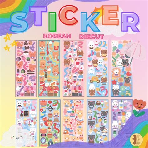 สติ๊กเกอร์ ไดคัท กันน้ำ ลอกแล้วติดได้เลย Sticker สไตล์เกาหลี ลายน่ารัก แมวน่ารัก ติดipad สมุด