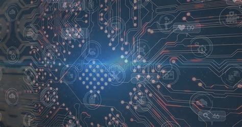 Animation Of Social Media Icons Over Processor Socket Stock Footage