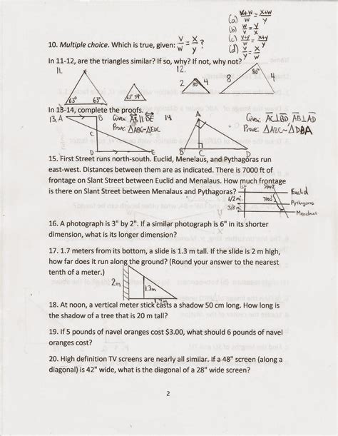 Geometry Common Core Style Chapter 11 12 Test Day 102