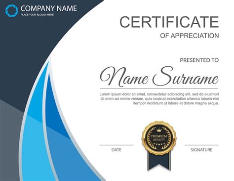 인증서 템플릿 졸업장 벡터 일러스트 레이 션 프리미엄 벡터