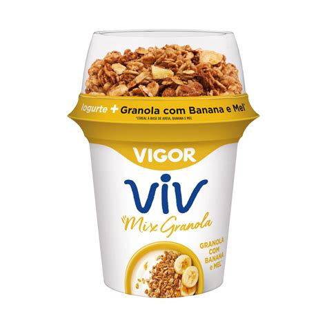 Iogurte Viv Vigor 140g Mix Banana C Granola Cosme Velho