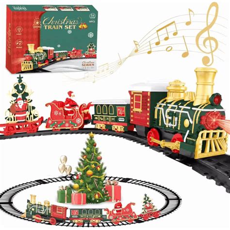 Bpc Christmas Tree Train Set With Smoke Lights Sound Battery