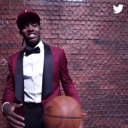 Nba Draft Dribbling In Red Suit 