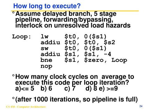 Ppt Cs 430 Computer Architecture Pipelined Execution Review