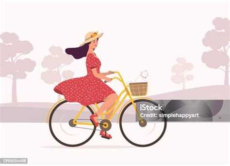 앞 바구니에 고양이와 함께 숙녀 자전거를 타는 젊은 여성 여자에 대한 스톡 벡터 아트 및 기타 이미지 여자 바람 한 명의 여자만 Istock