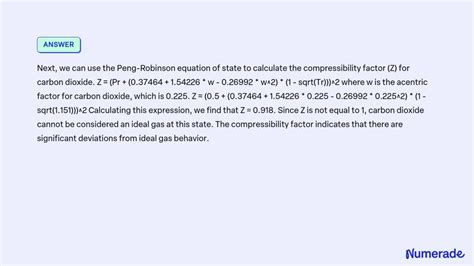 Solved Determine The Compressibility Factor Z Of Carbon Dioxide Co2 At T 350 K And P 36 95