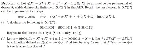 Solved Problem 4 ﻿let G X X8 X4 X3 X 1inz2[x] ﻿be An