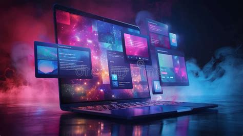 Visual Explosion Of Progressive Web App Screens From Laptop To Mobile Showcasing Adaptability