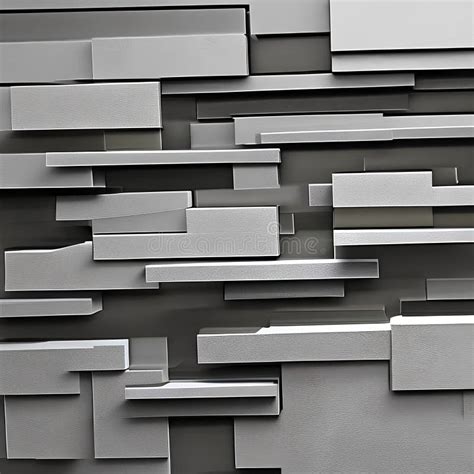 An Abstract Design With Interlocking Rectangles In Shades Of Black White And Gray1 Generative