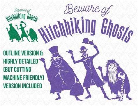 Beware Of Hitchhiking Ghosts Svg Dxf Png Detailed Clean Etsy